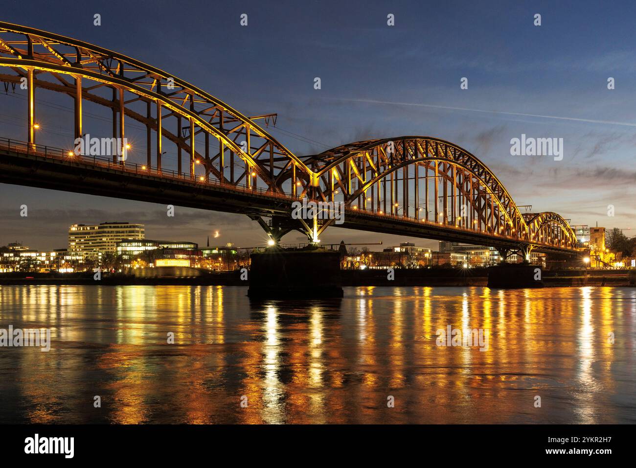 the Suedbruecke (South bridge), railroad bridge over the river Rhine ...