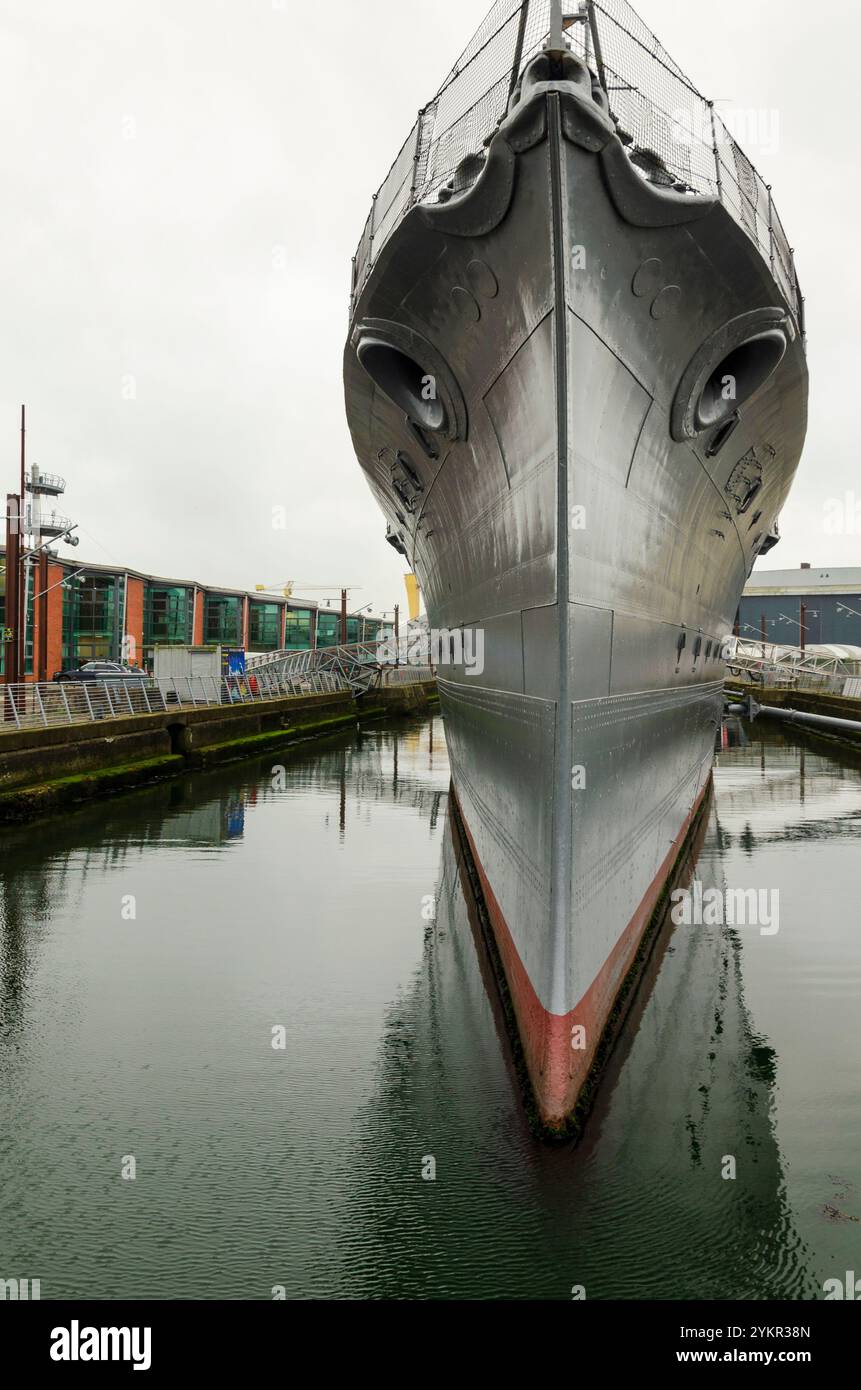 Belfast County Antrim N. Ireland November 08 2024 - HMS Caroline light ...