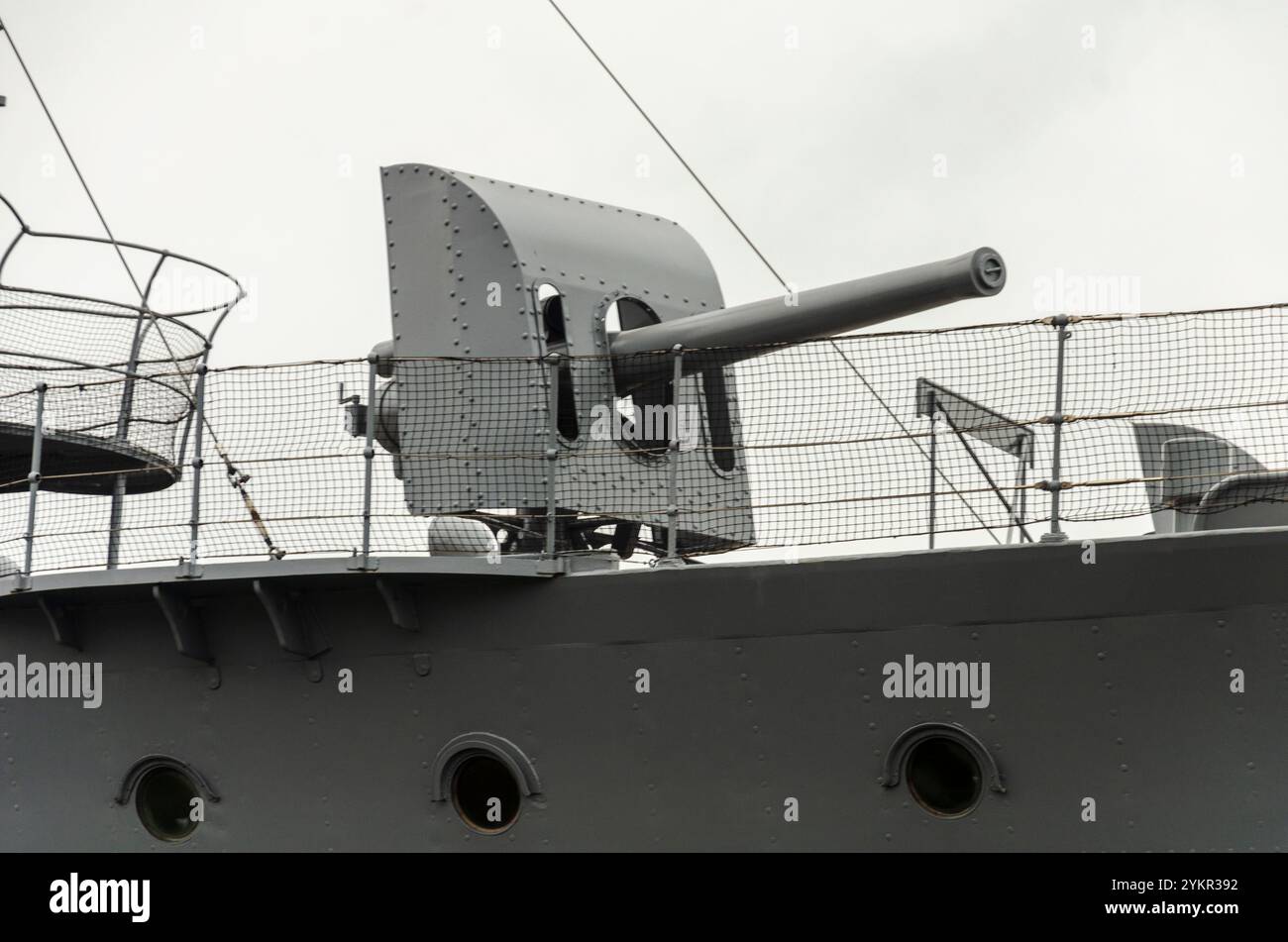 Belfast County Antrim N. Ireland November 08 2024 - Midship guns on HMS ...
