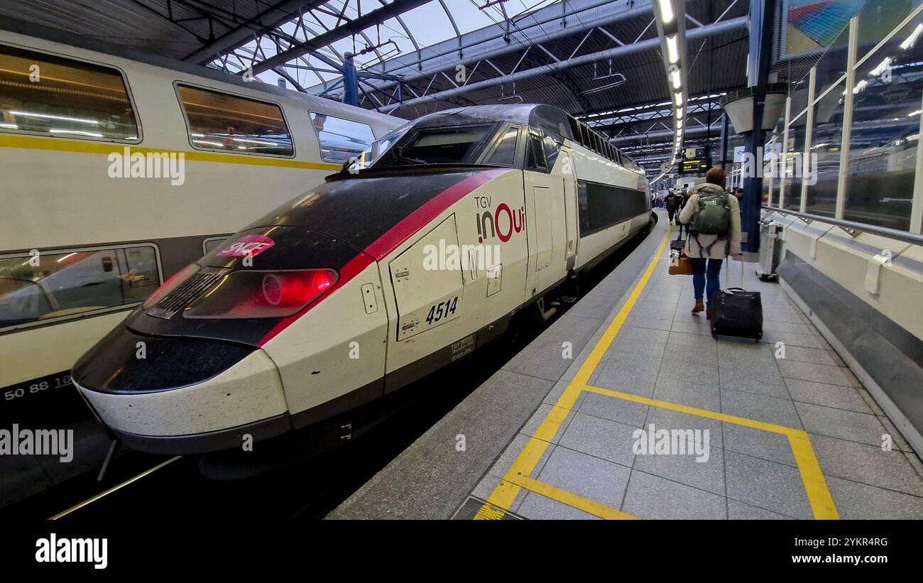 TGV Inoui, Lille Europe railway station, Nord, France Stock Photo - Alamy