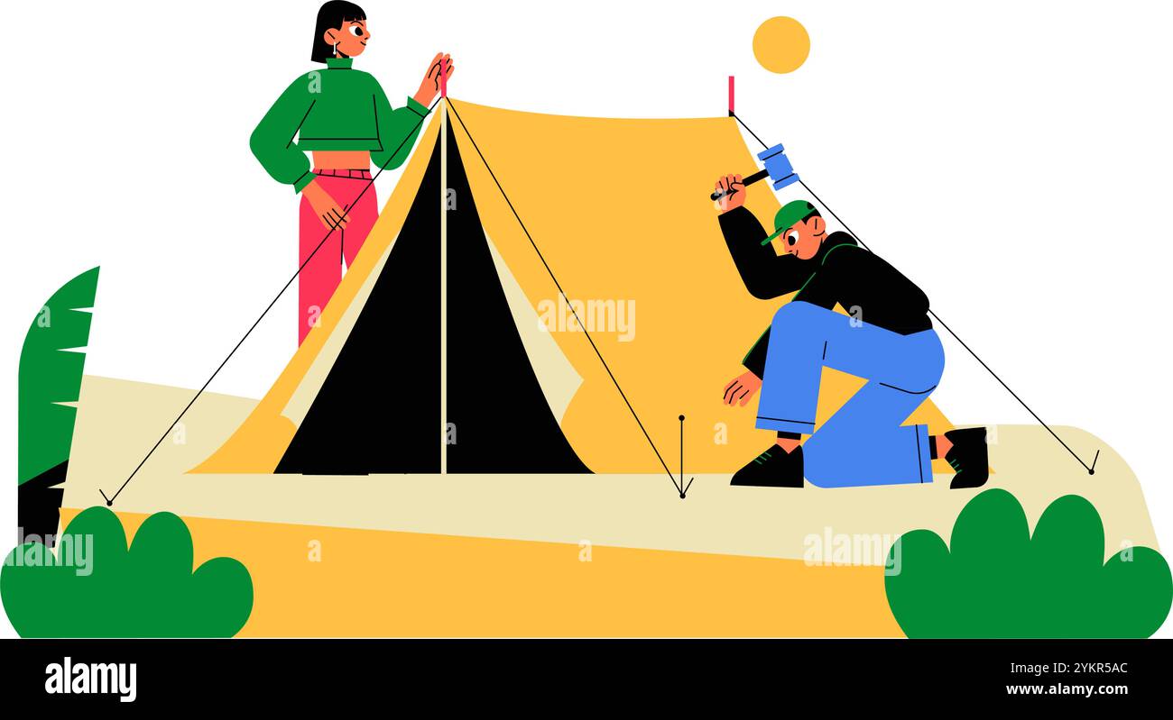 Sunshine campground Stock Vector Images - Alamy