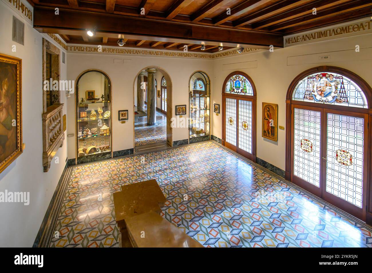 Milan, Italy. Interior of the Biblioteca and Pinacoteca Ambrosiana or ...