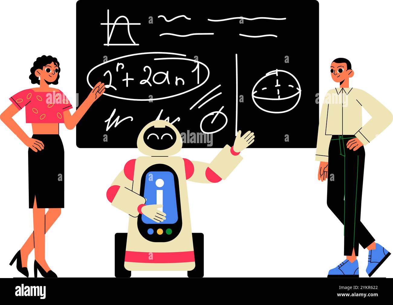 Female teacher teaching students in Stock Vector Images - Alamy