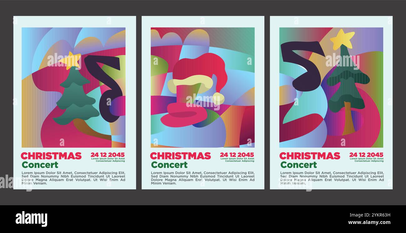 Artistic Christmas Concert Design Featuring Guitar and Festive Decor ...