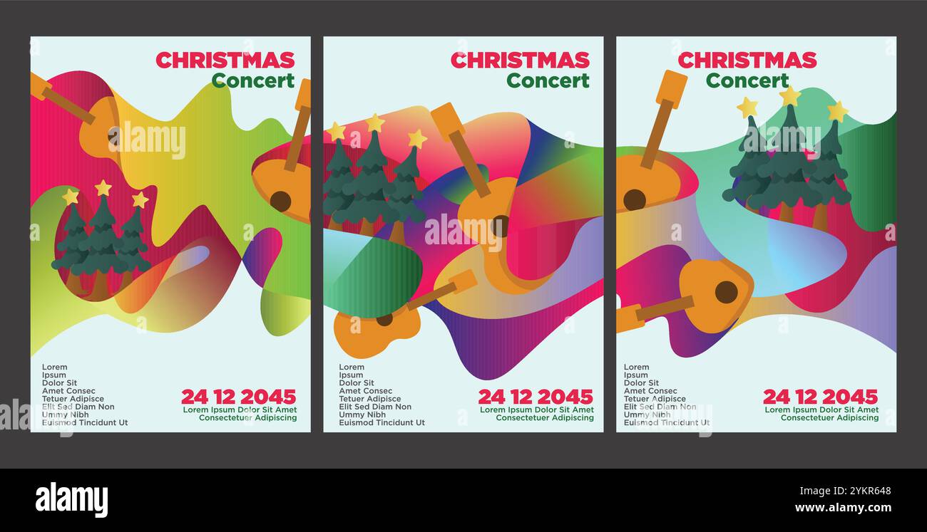 Artistic Christmas Concert Design Featuring Guitar and Festive Decor ...
