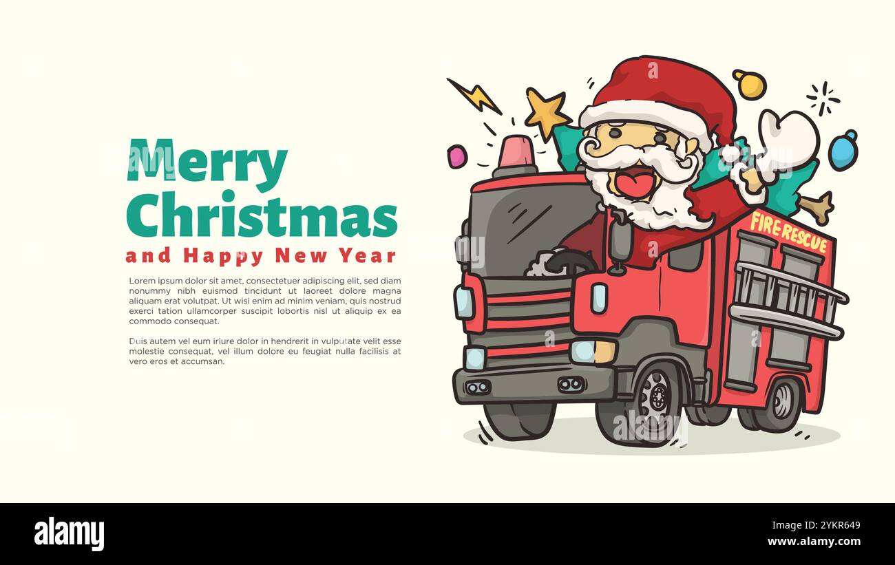 santa clause ride fire trucks for firefighter chirstmas and happy new ...