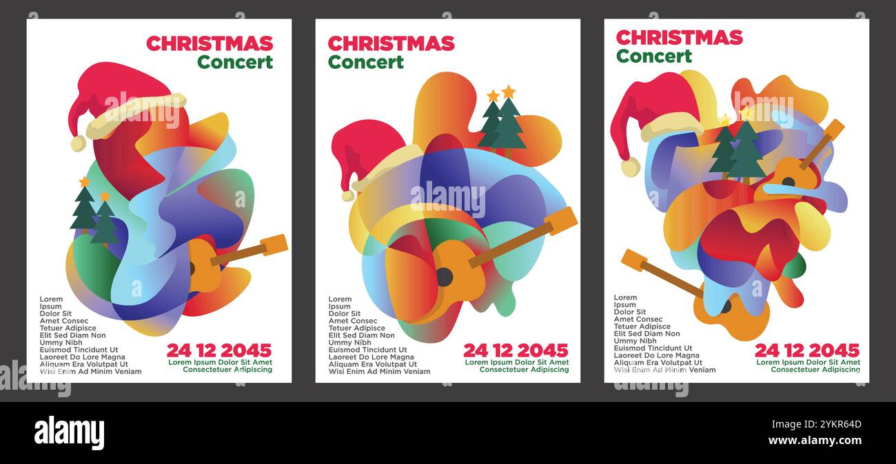 Artistic Christmas Concert Design Featuring Guitar and Festive Decor ...