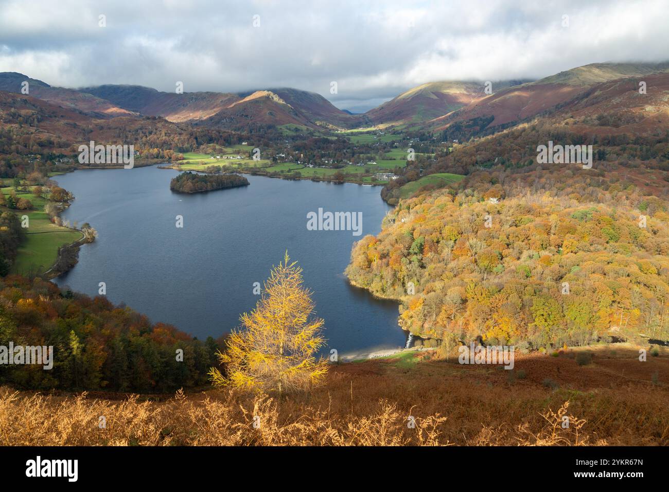 Grasmere from Loughrigg Terrace, Lake District National Park, Cumbria ...