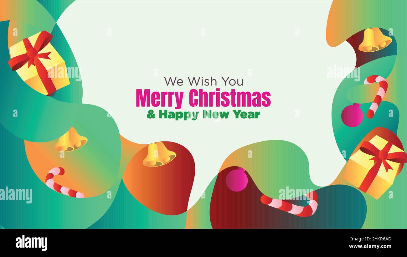 christmas and happy new year editable web template. blnk white space ...