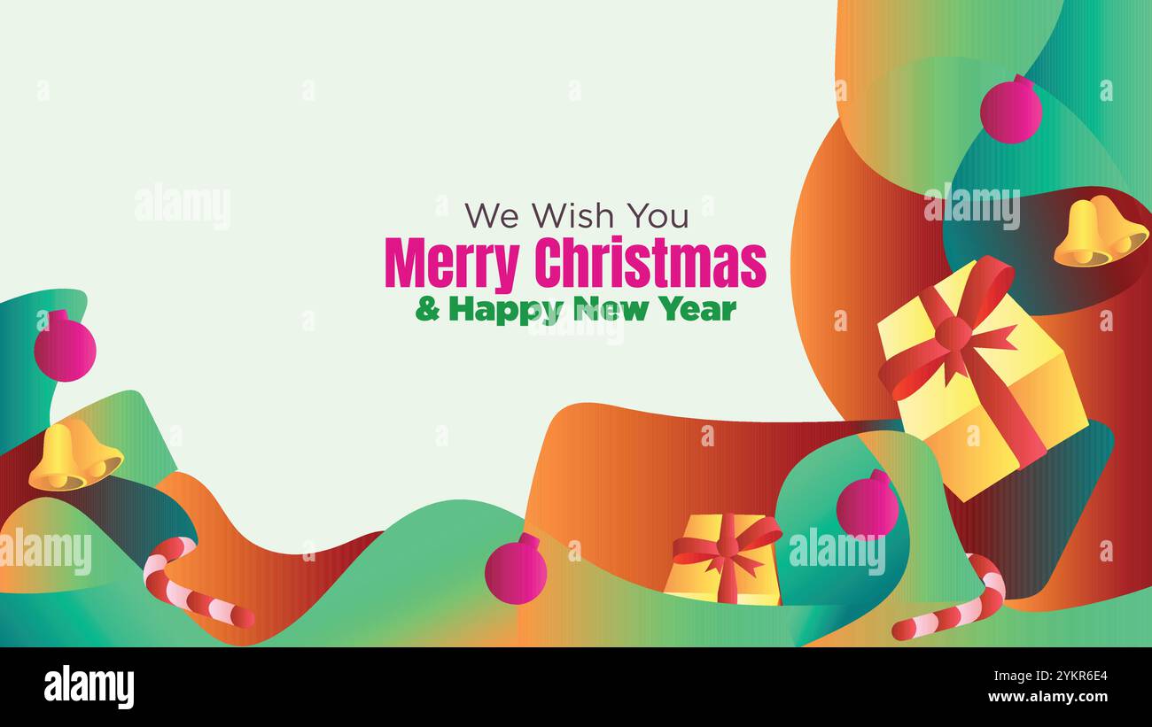christmas and happy new year editable web template. blnk white space ...