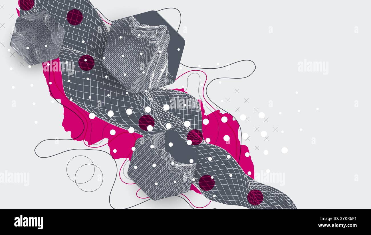 Abstract art background. Modern science or technology art elements. Surface illustration. Hand ...