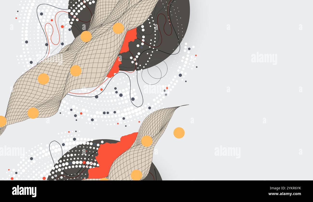 Abstract art background. Modern science or technology art elements. Surface illustration. Hand ...