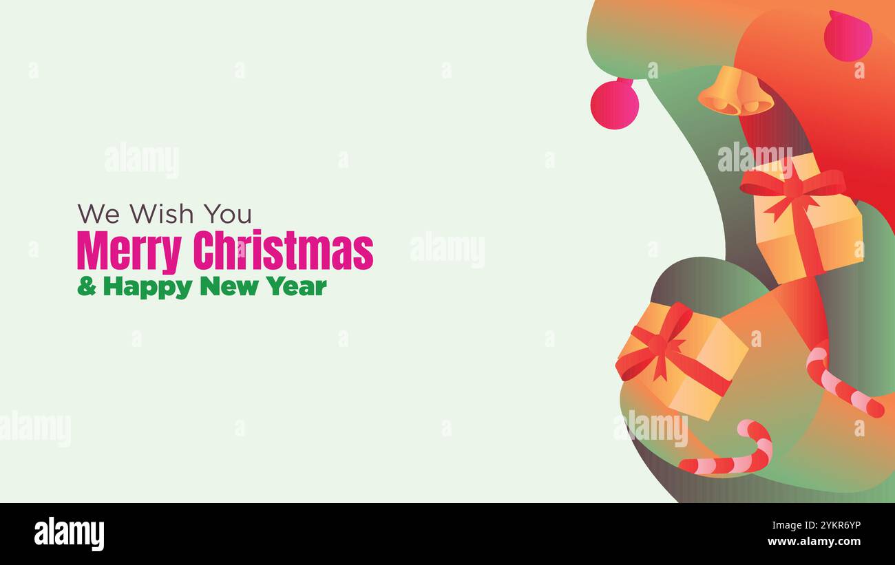 christmas and happy new year editable web template. blnk white space ...