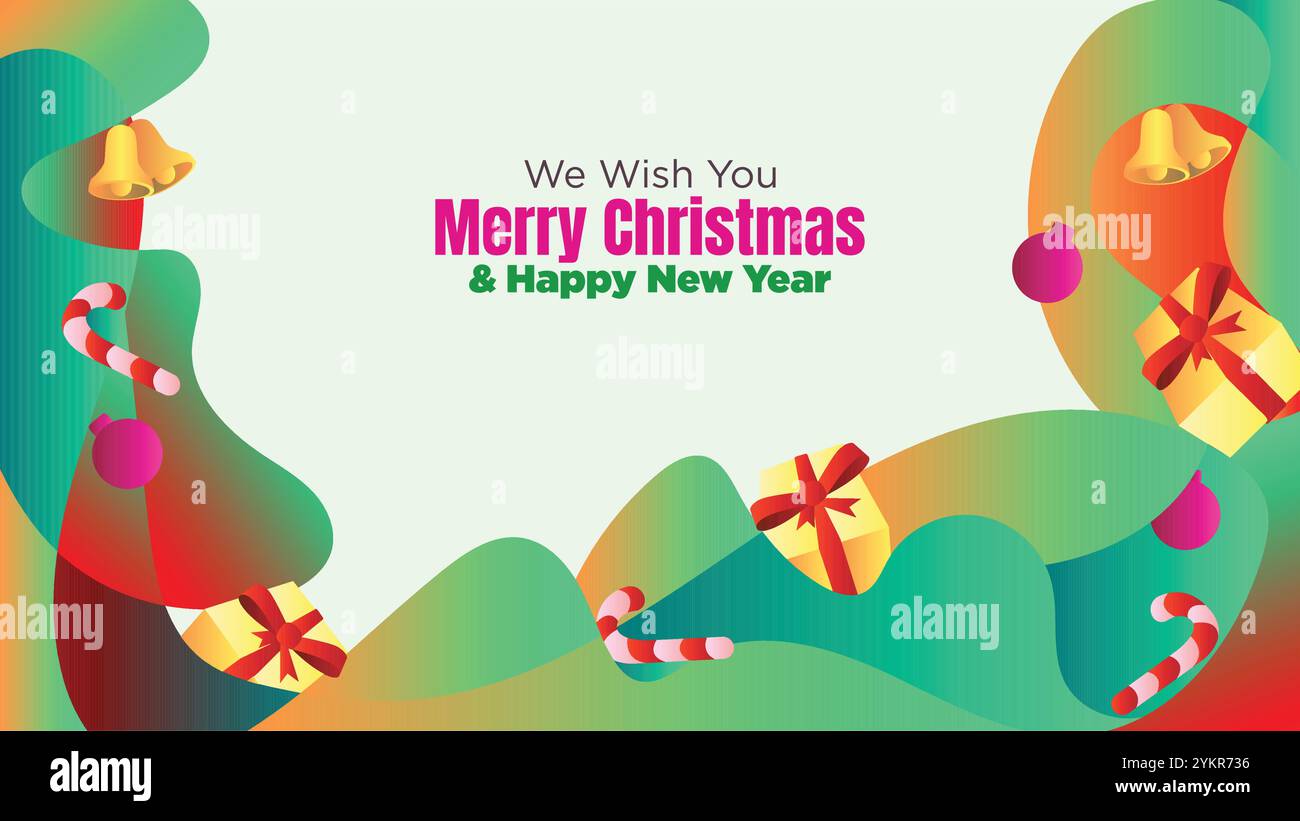 christmas and happy new year editable web template. blnk white space ...