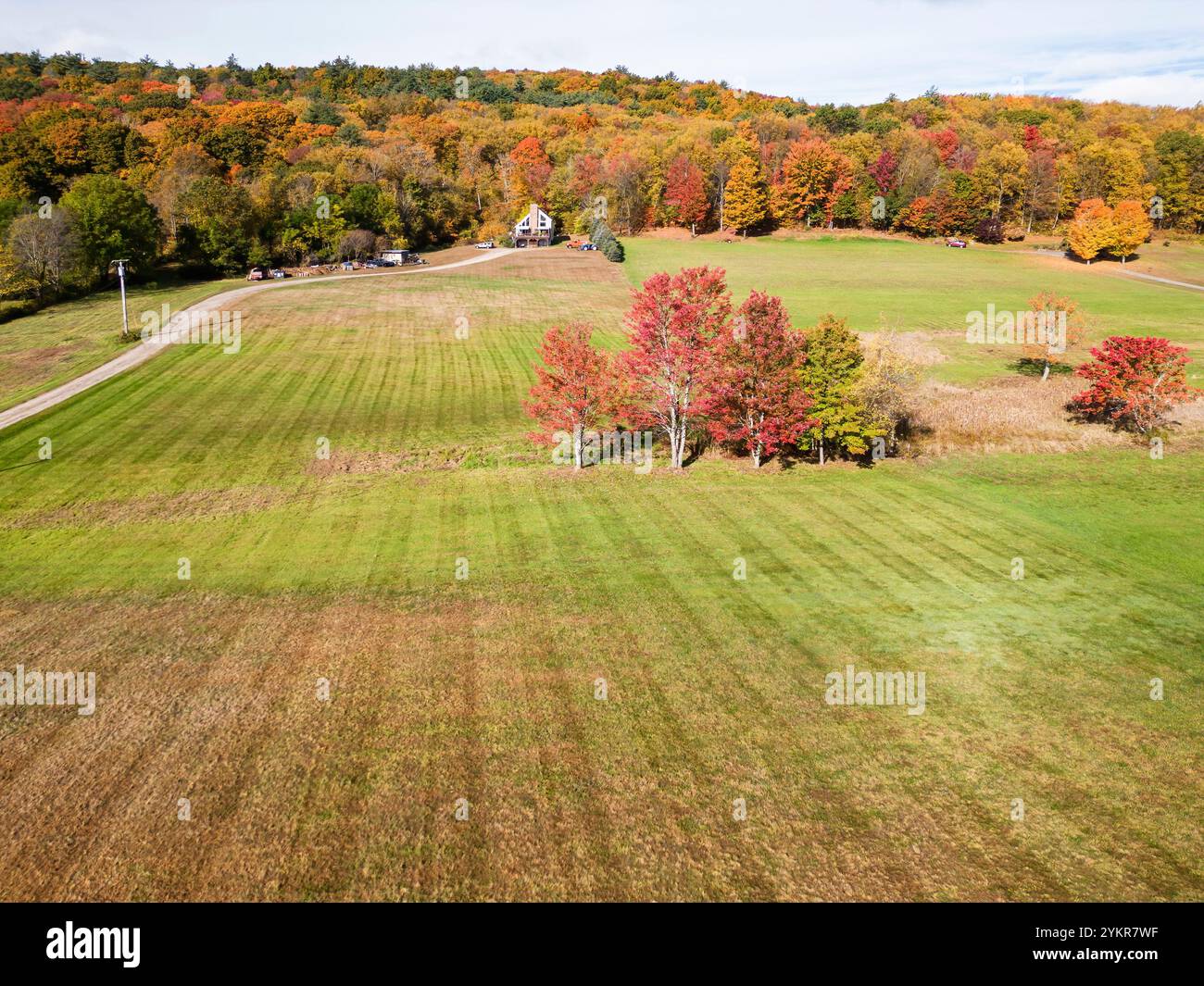 rural homes on upper road in dearfield massachusetts usa Stock Photo ...