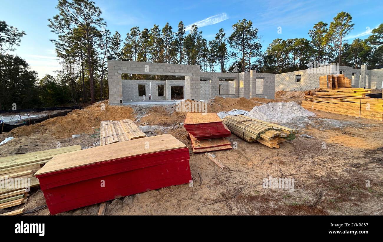 New home construction in central Florida where native forest habitat ...