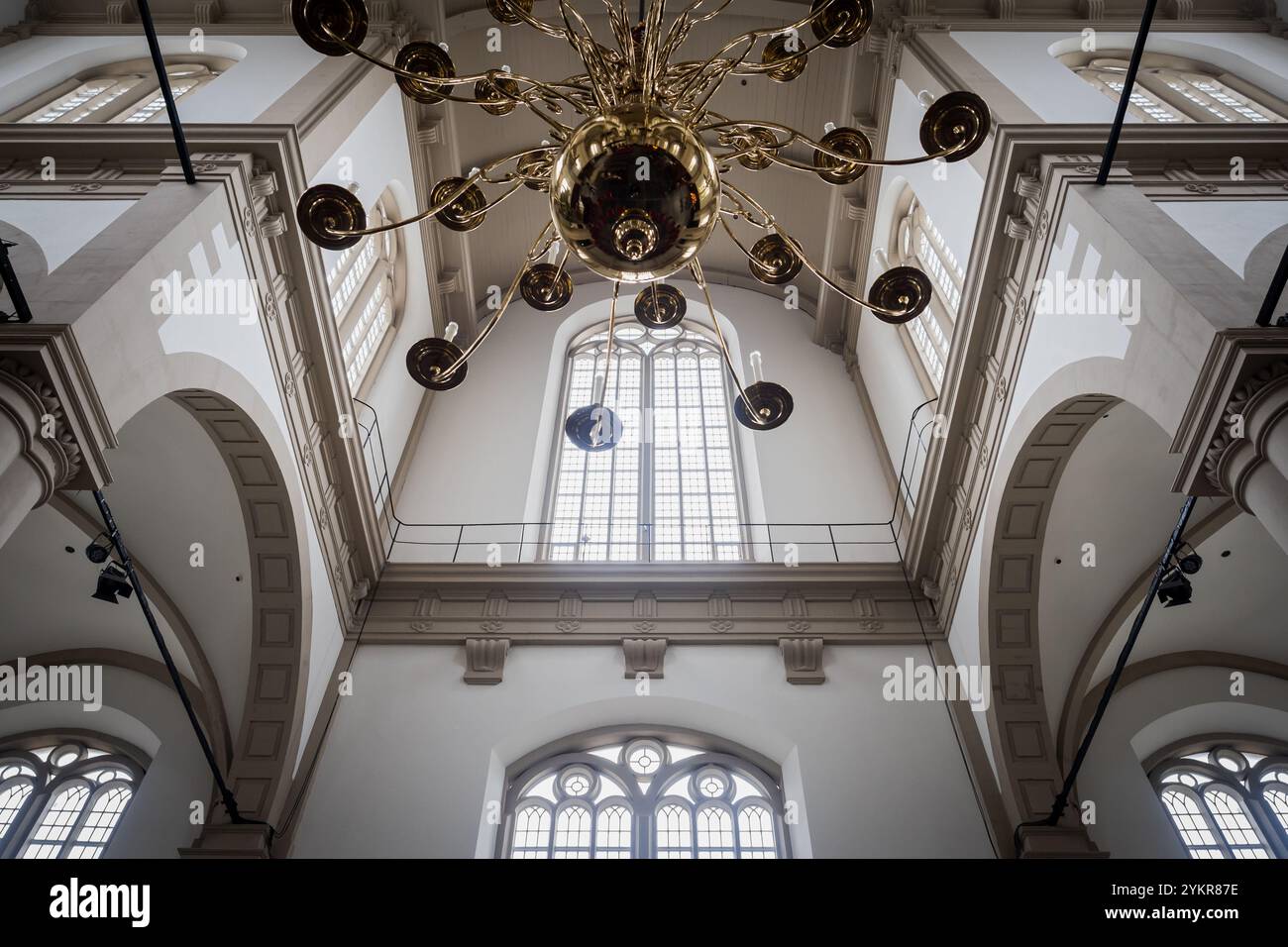 Interior architecture of the Dutch Protestant church Westerkerk in ...