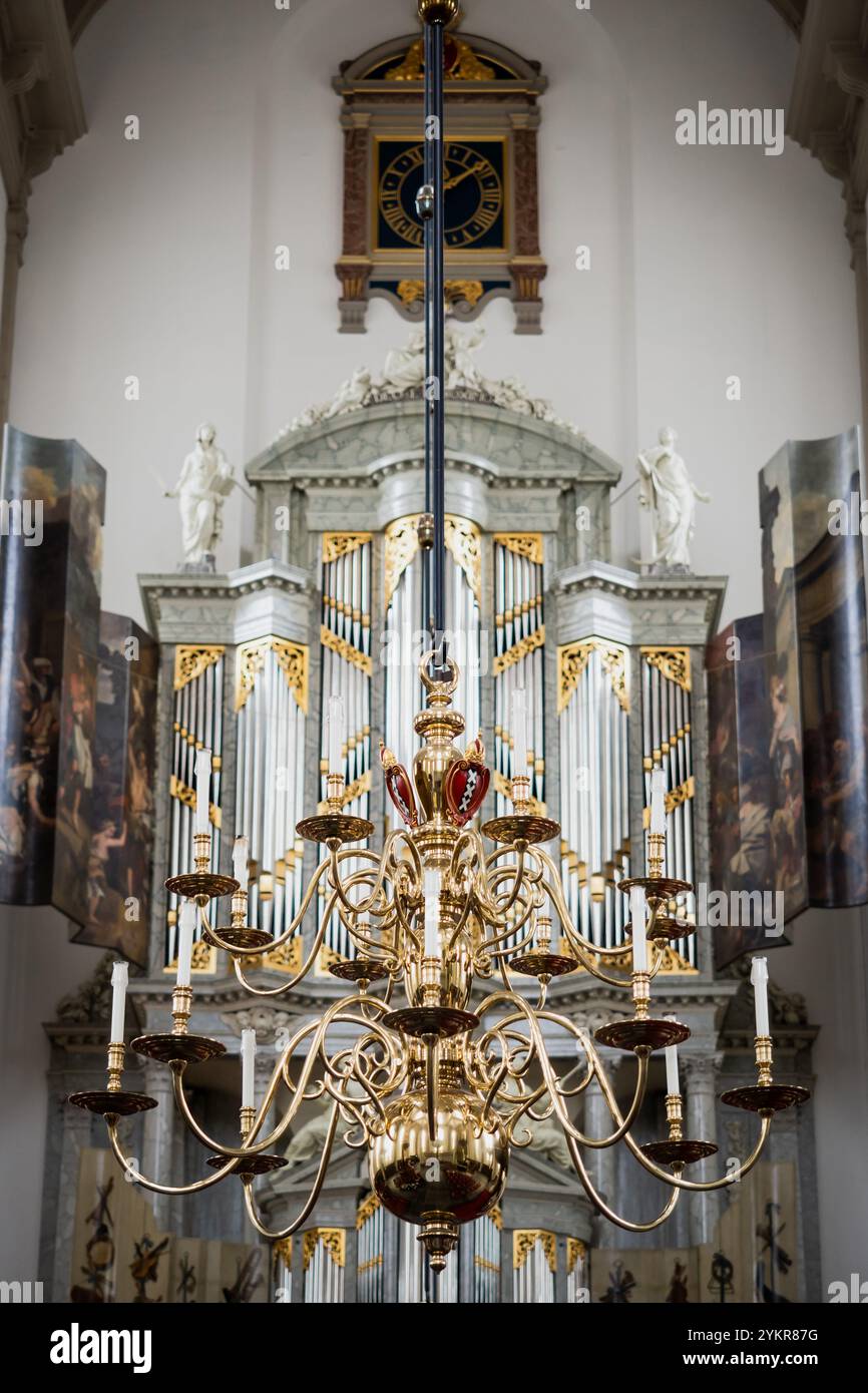 Interior architecture of the Dutch Protestant church Westerkerk in ...