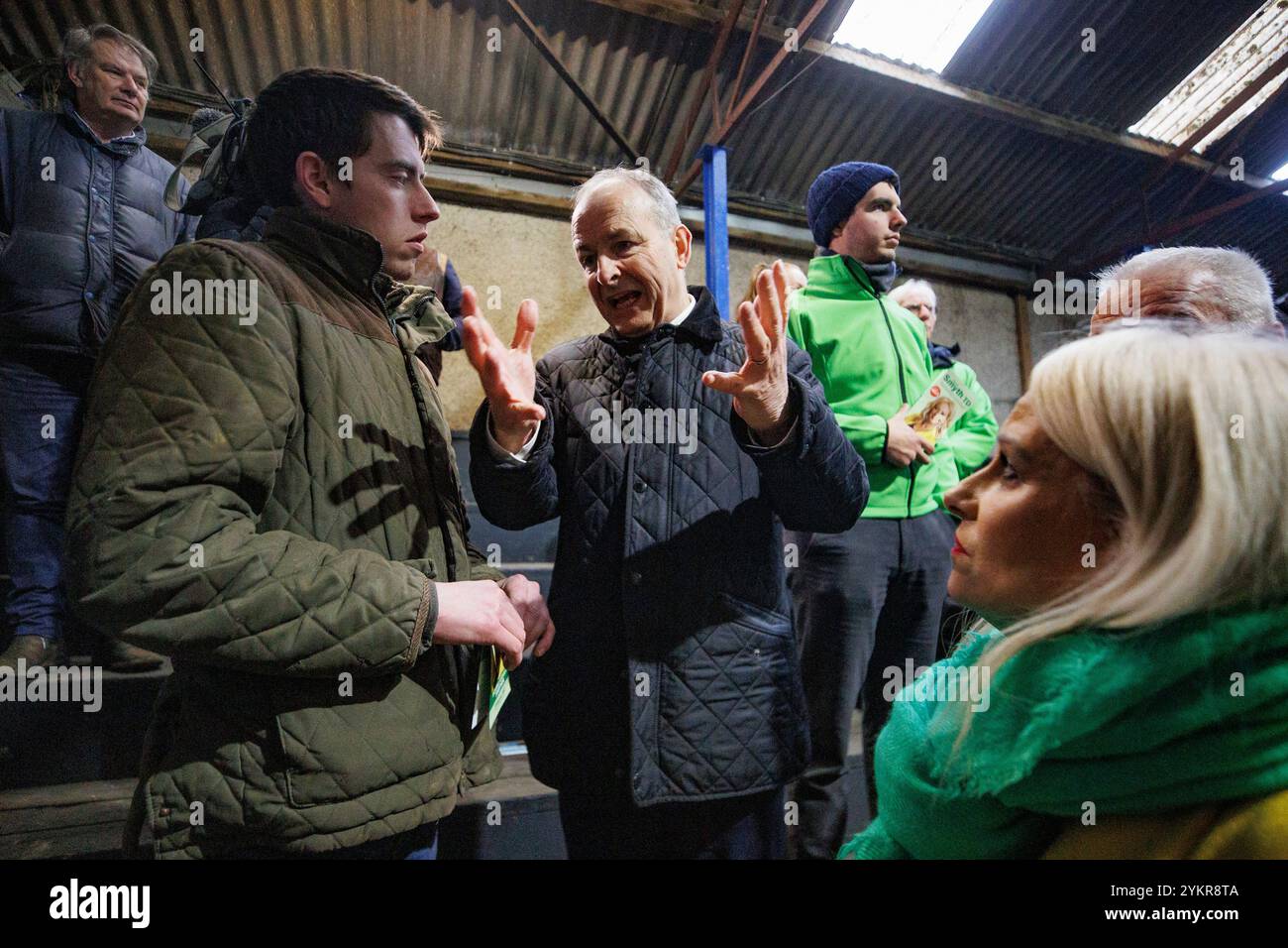 Tanaiste Micheal Martin speaking to young farmer Mark Brady (left) at ...
