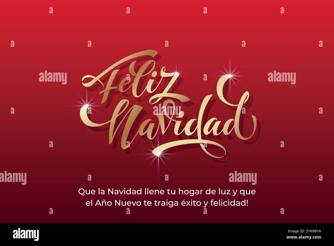 Feliz Navidad spanish Merry Christmas Modern calligraphy lettering on ...