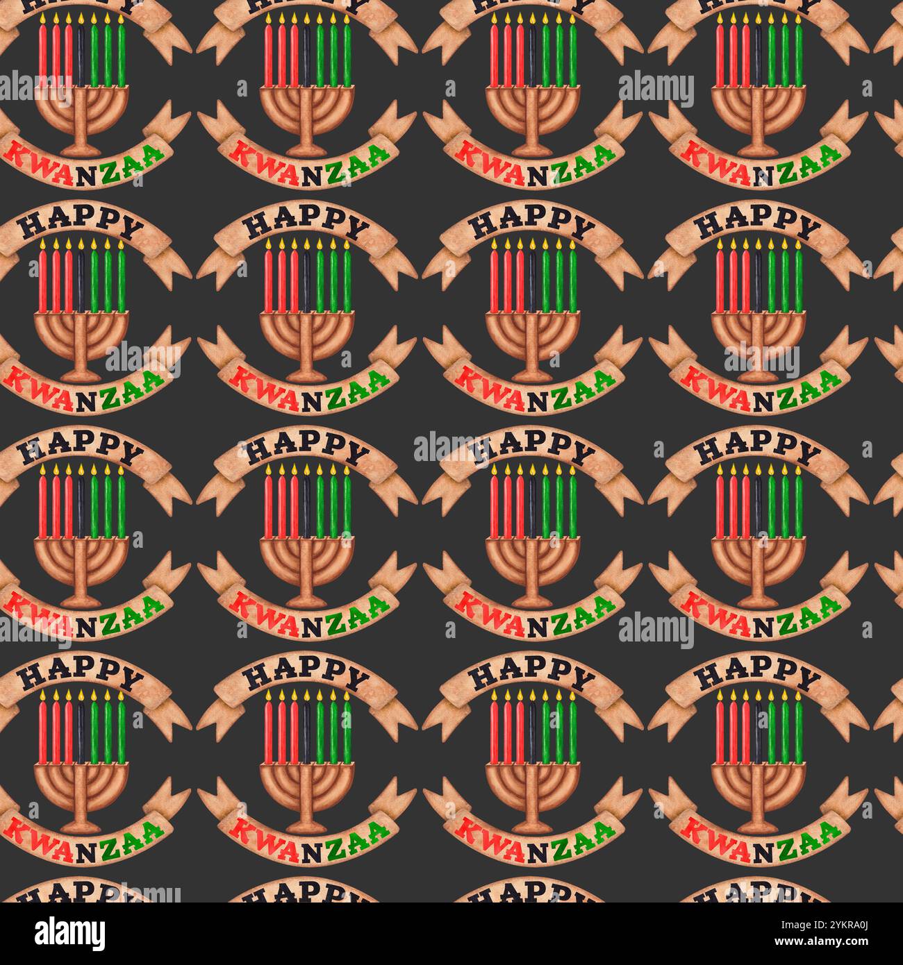 Kwanzaa seamless pattern in traditional Pan African colors - red, green ...