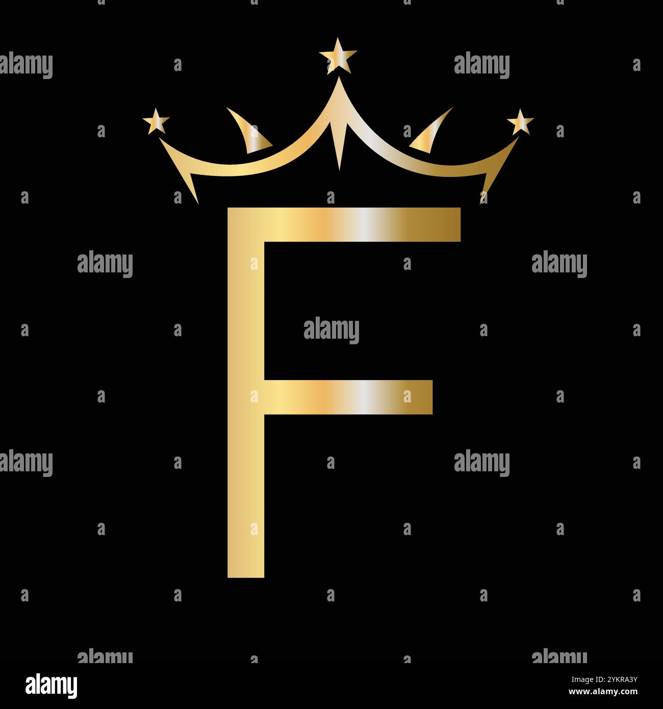 Initial Letter F Crown Logo For Beauty and Fashion Logo Symbol Vector ...