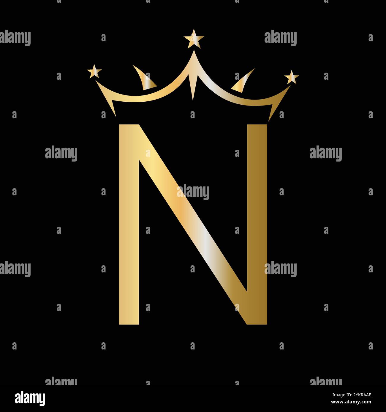Initial Letter N Crown Logo For Beauty and Fashion Logo Symbol Vector ...