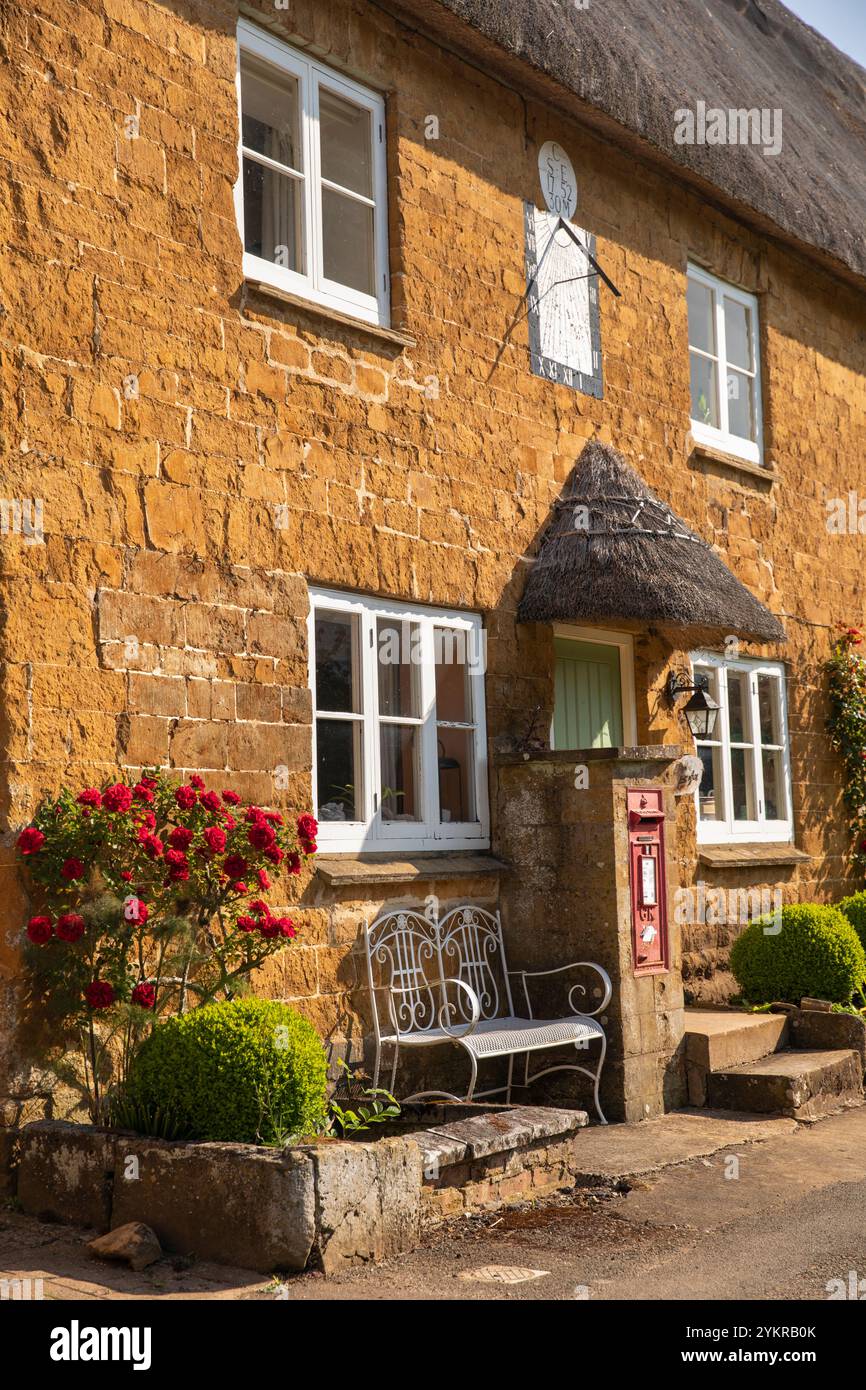 UK, England, Oxfordshire, Wroxton, Main Street, The Old Post Office ...