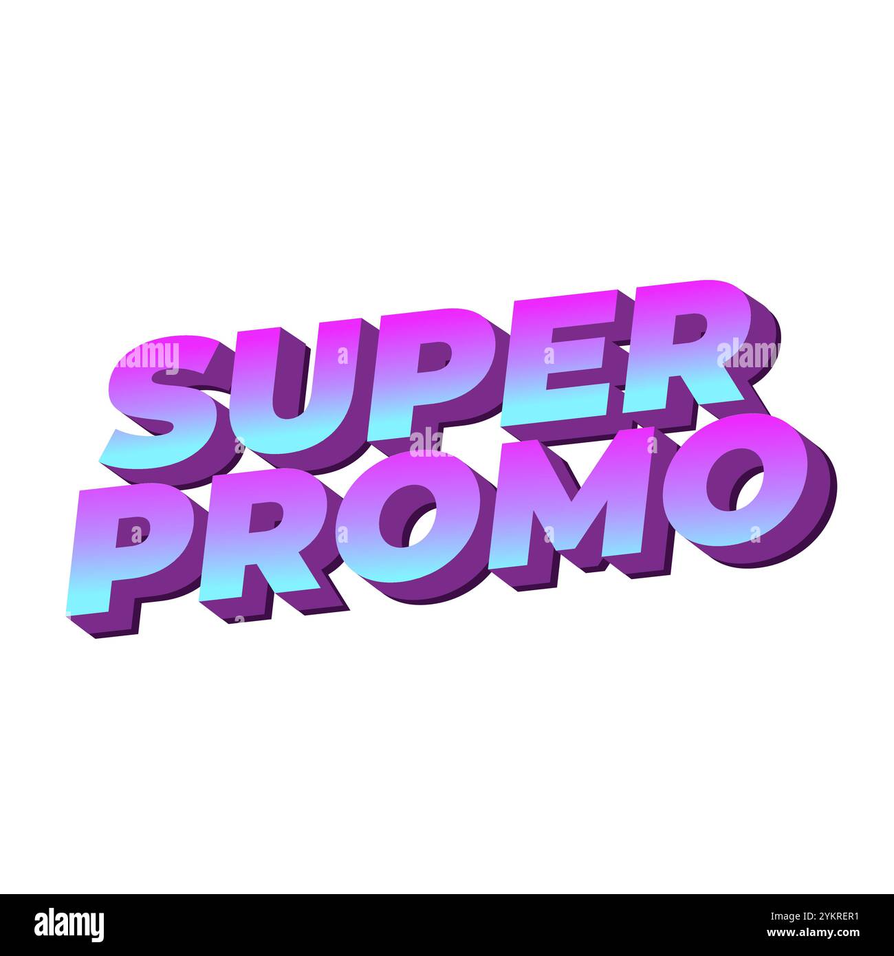 Super promo. Text effect design in square size with bold font and 3D ...