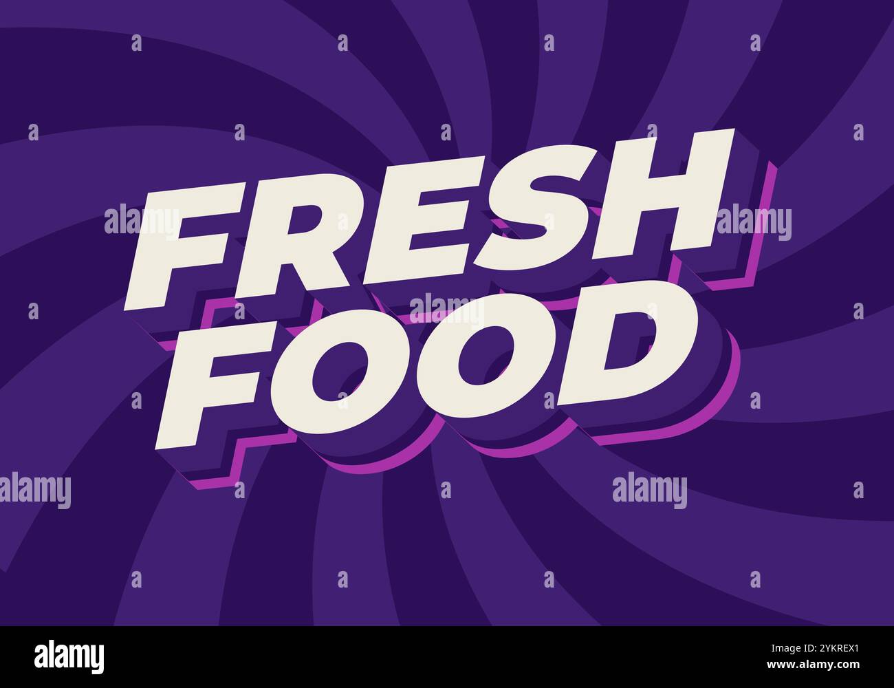 Fresh food. Text effect design for social media or digital ads, in bold ...