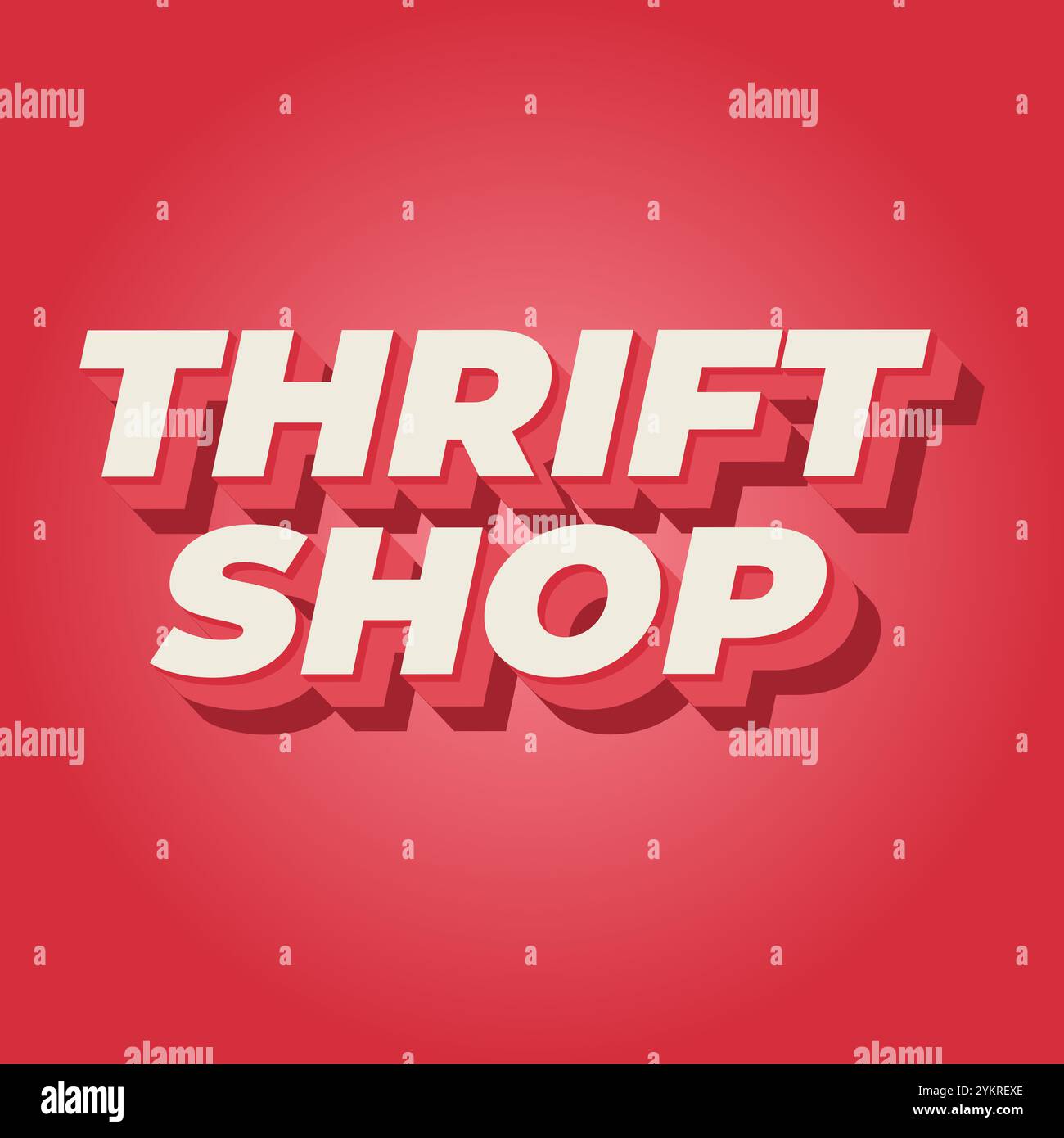 Thrift shop. Text effect design in bold fonts with 3D style, good for ...