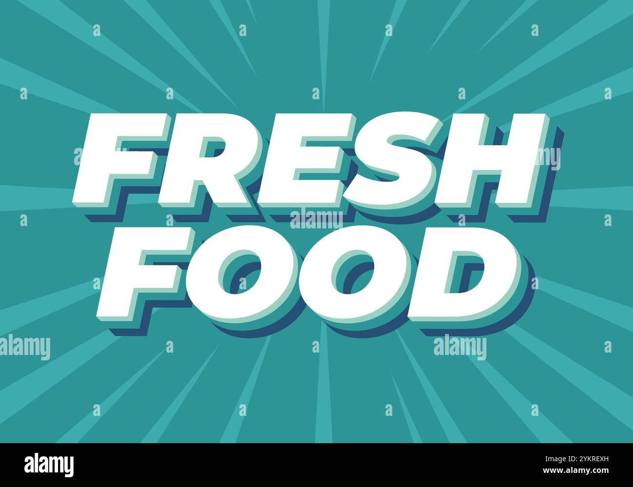 Fresh food. Text effect design for social media or digital ads, in bold ...