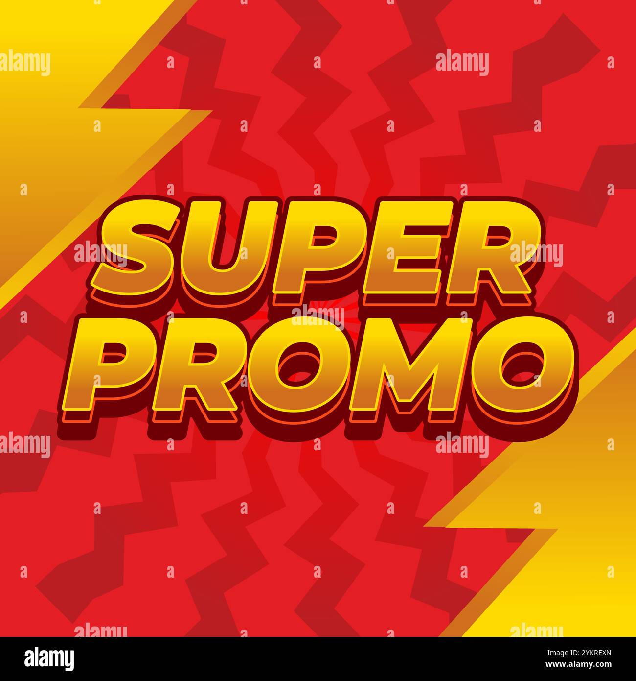 Super promo. Text effect design in square size with bold font and 3D ...