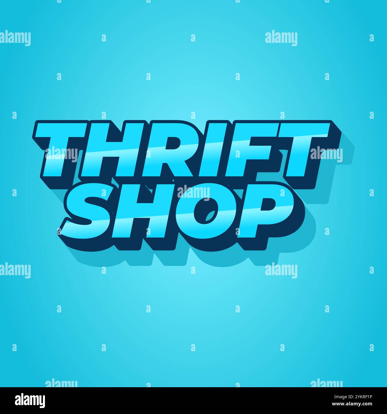 Thrift shop. Text effect design in bold fonts with 3D style, good for ...