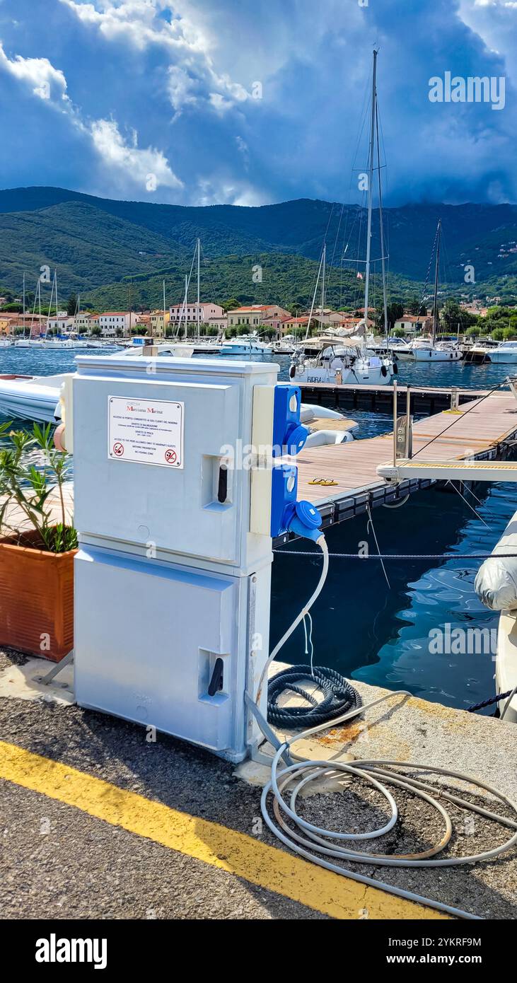 Electrical outlets for charging on boats, yacht ports electricity ...