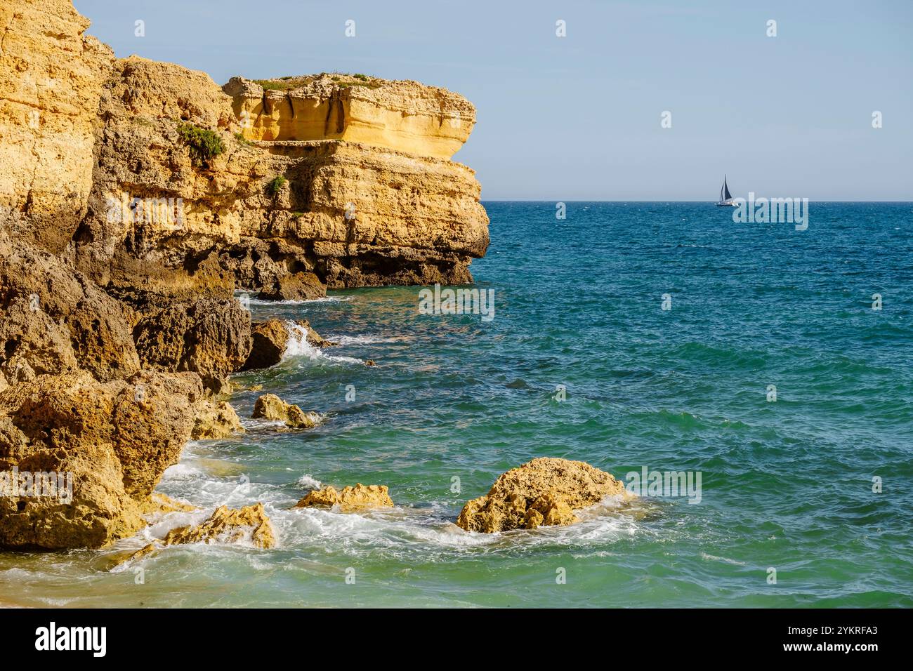 Beautiful Ocean View by the Coast in São Rafael's Beach, Albufeira - Portugal, Europe Stock ...