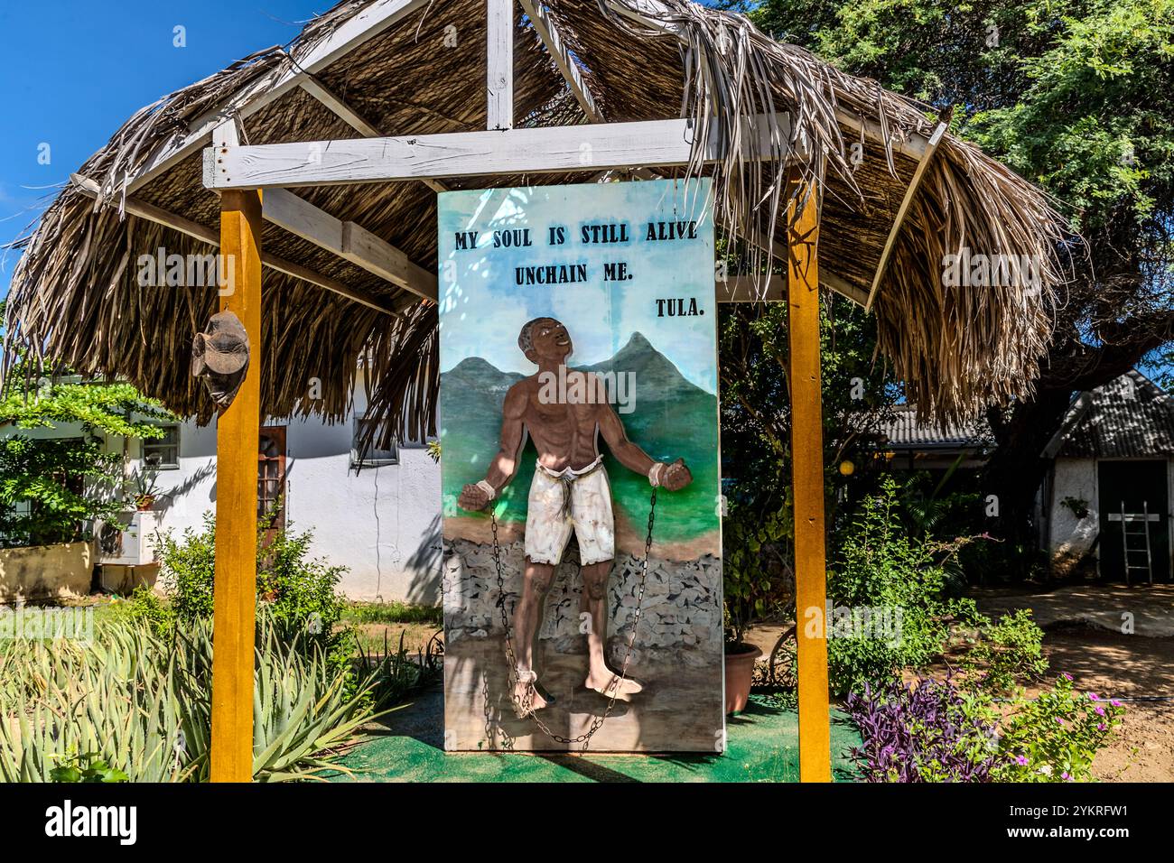 Painting depicting Tula Rigaud, who led the slave revolt on Curaçao in ...
