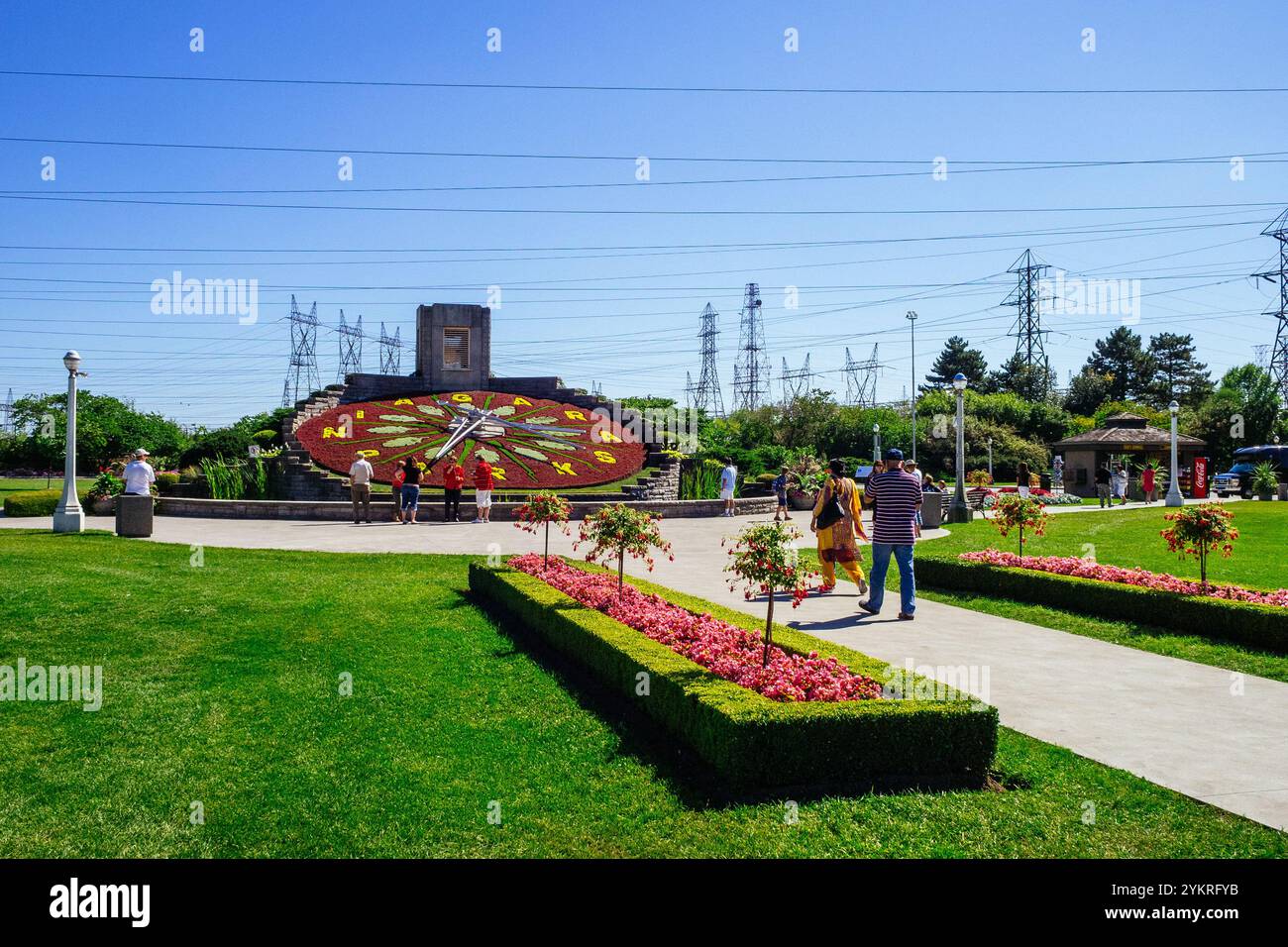 The large Floral Clock tourist attraction of Niagara Parks, Niagara ...