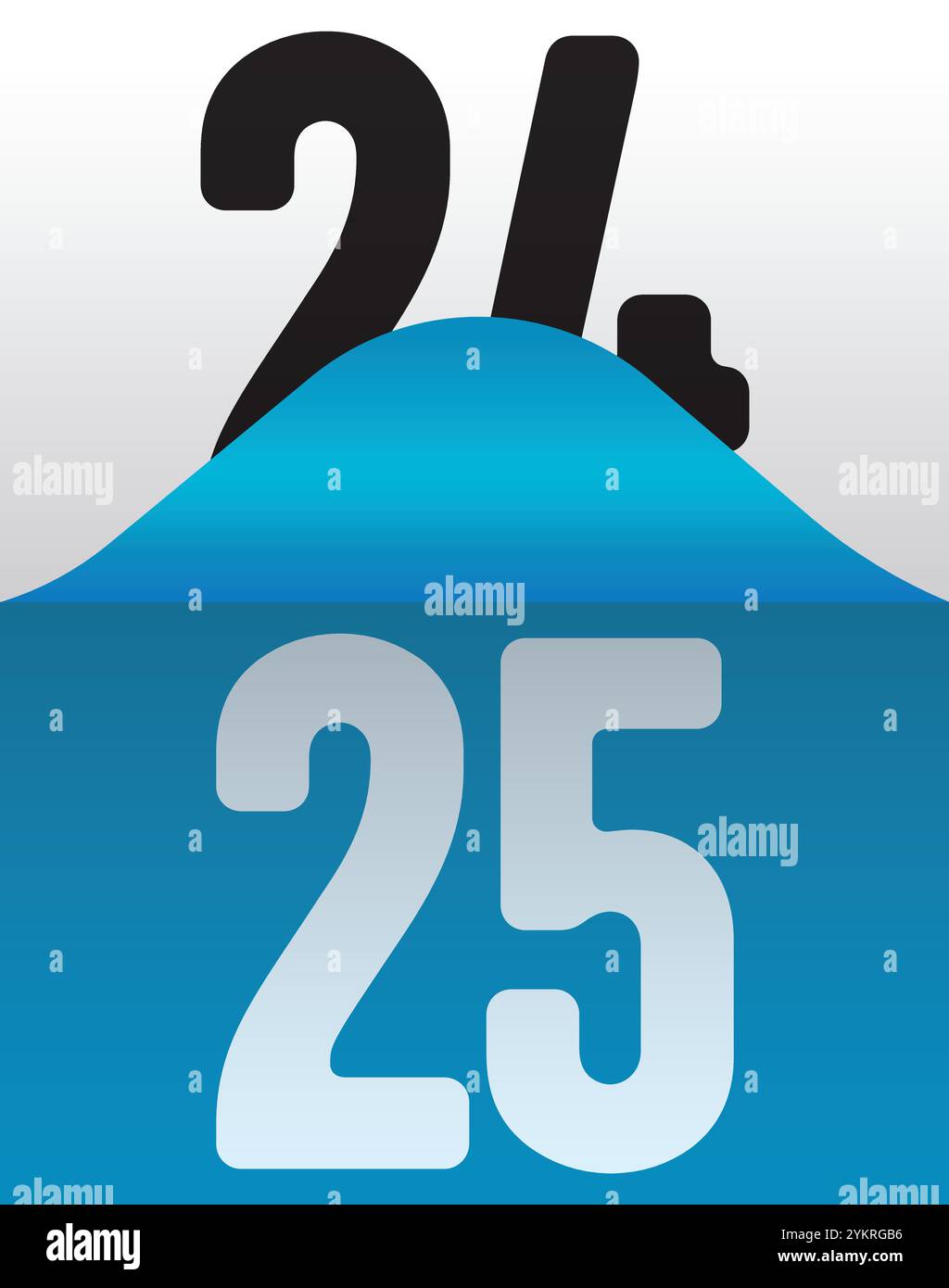 Happy New Year Concept with Split Year Design. A page flip effect ...