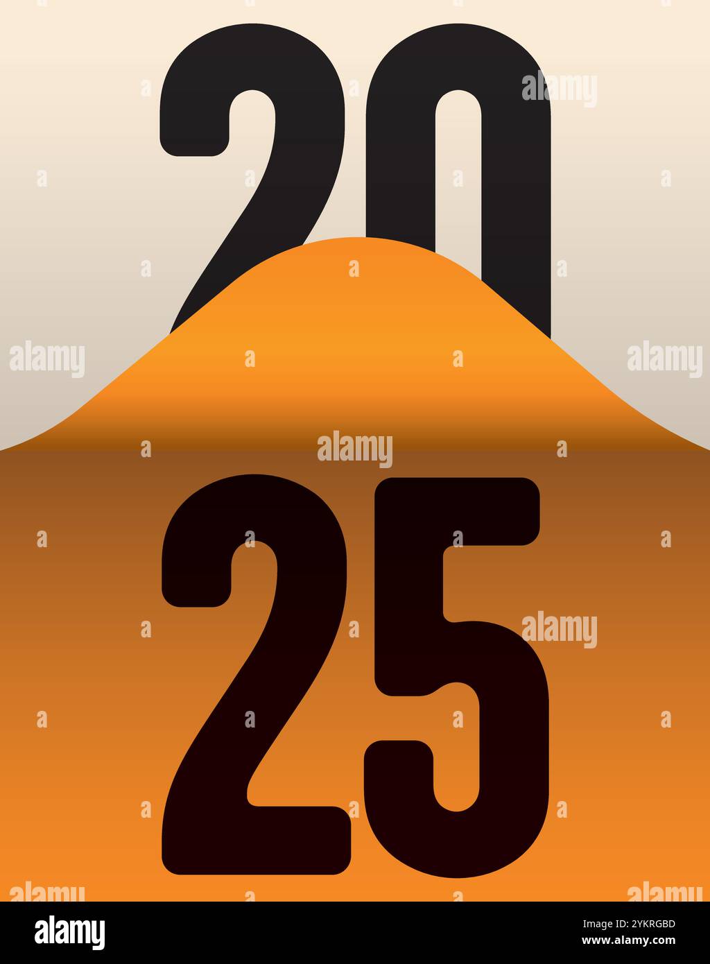 Happy New Year Concept with Split Year Design. A page flip effect ...