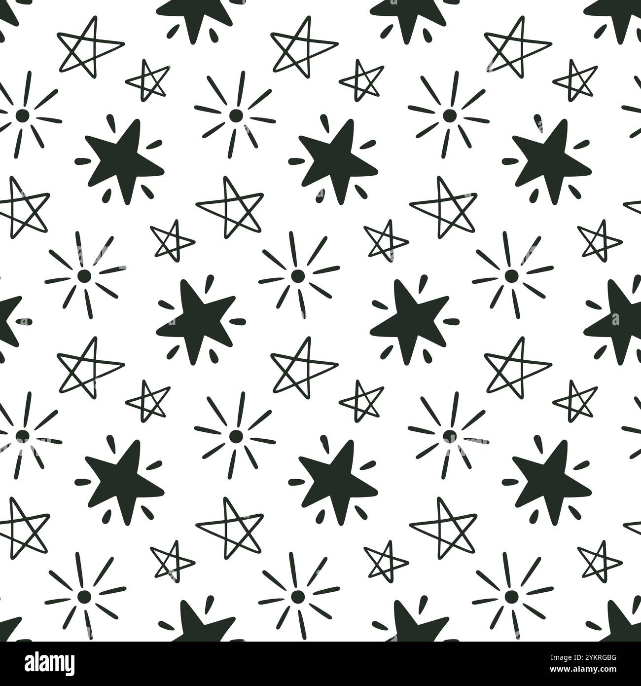 Scrapbook Stars Seamless Pattern Cute Background Stock Vector Image ...