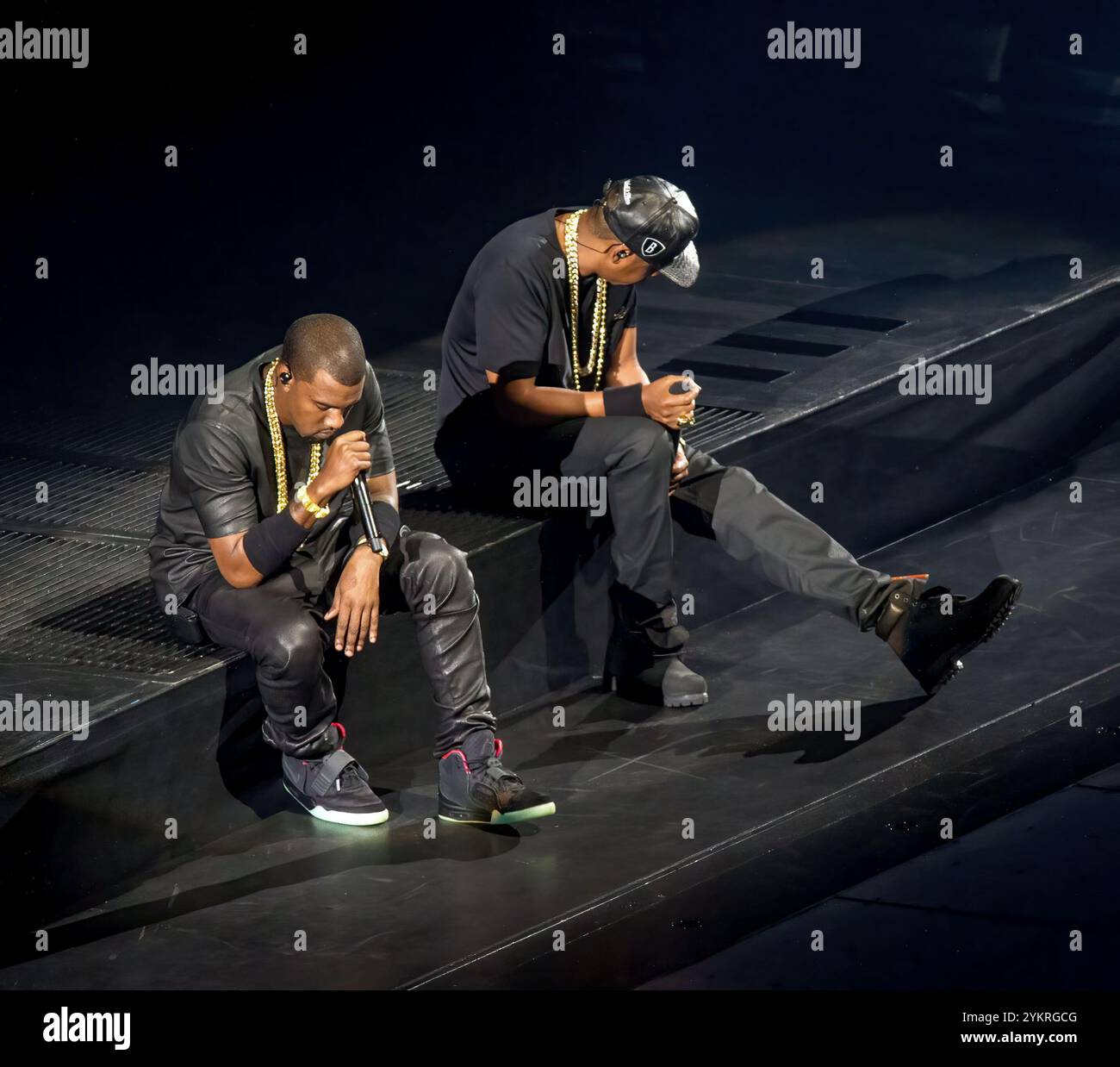 Jay-Z and Kane West performing in the Gelredome - in the Watch Throne ...