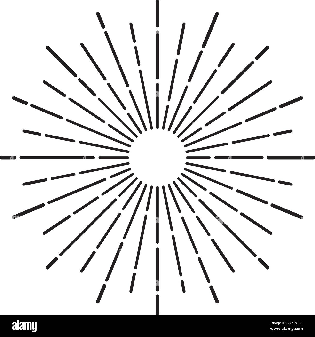 Captivating starburst design radiates from a central circle in a ...