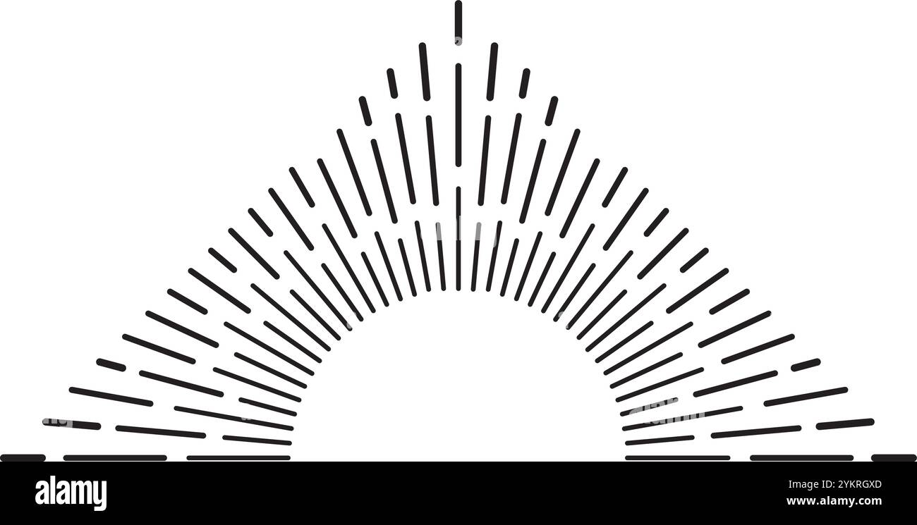 Captivating semicircular lines on white background create modern ...