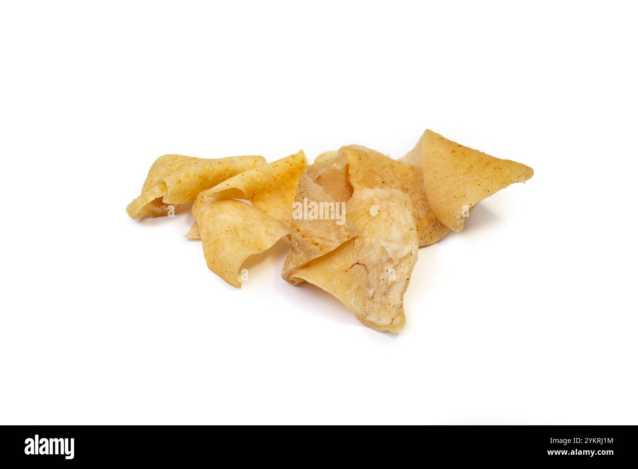 Pork skin cut pieces, also called sorici in Romania, winter season ...