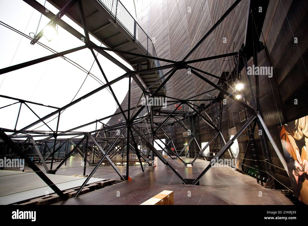 Gasometer Oberhausen. Christo installation, exhibition "Big Air Package ...