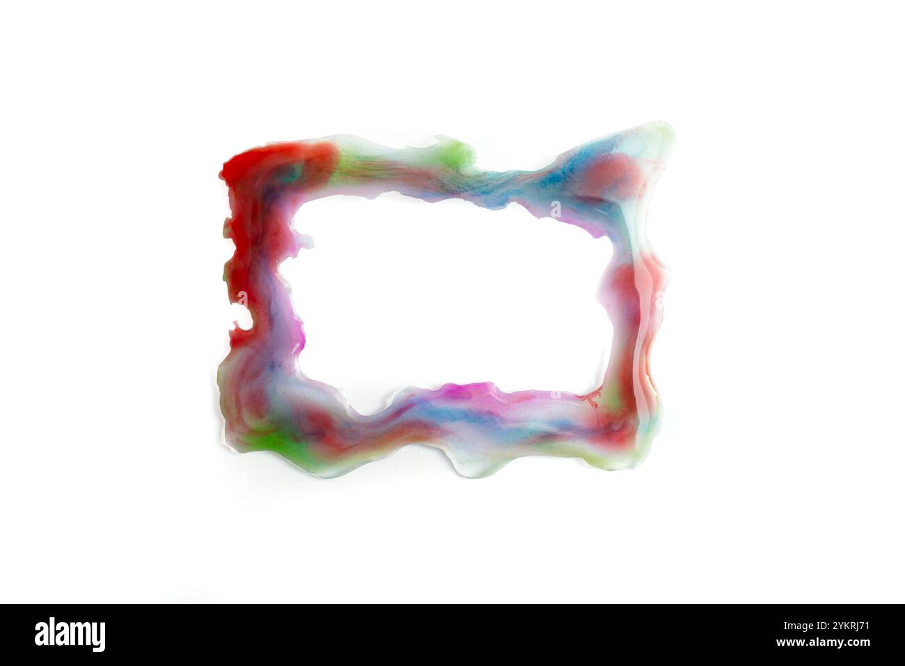 Watercolor gradient colors in a rectangular shape in clear water on ...