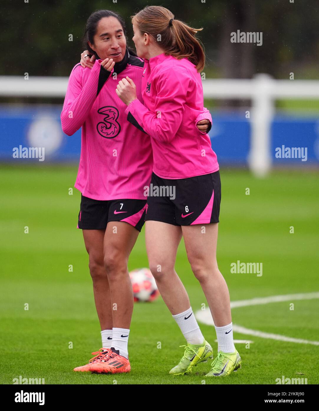 Chelsea's Mayra Ramirez (left) and Sjoeke Nusken during a training ...