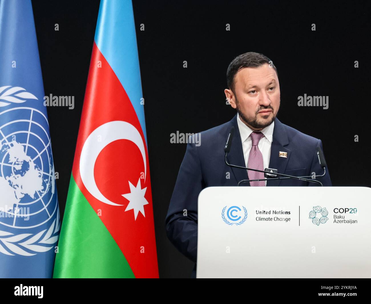 Baku, Azerbaijan, November 19, 2024. Mircea Fechet, Minister of ...