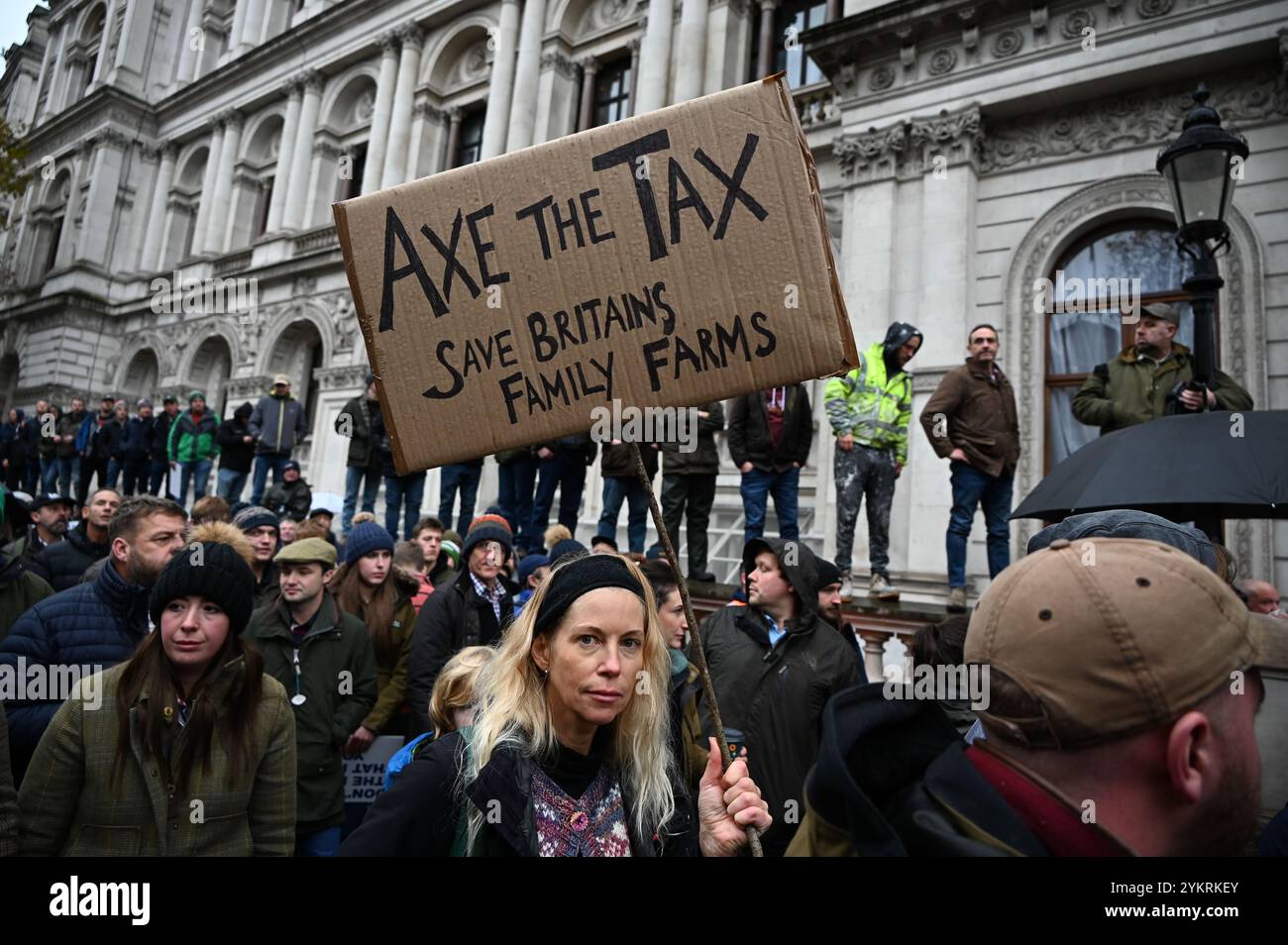 LONDON, UK. 19th Nov, 2024. Inheritance tax is being protested by ...